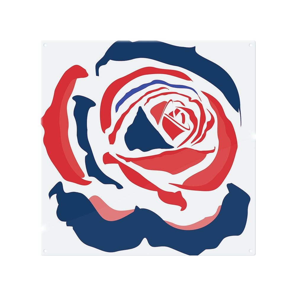 Red & Blue Rose Print Splash Back | White - Tesco Groceries