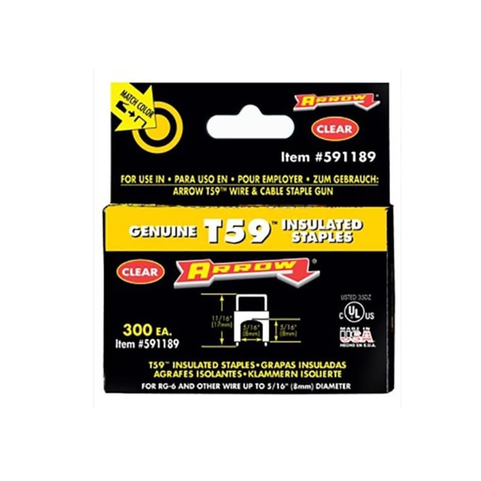 Arrow T59 Insulated Staples - Clear - 8 x 8mm - Tesco Groceries