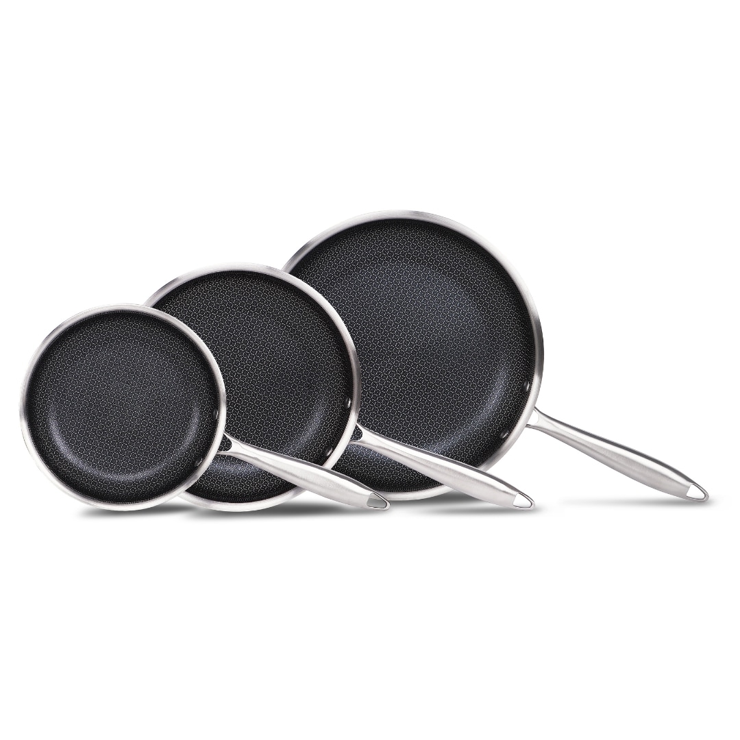 Cermalon Tri-ply Frying Pans - 3 pans - Tesco Groceries