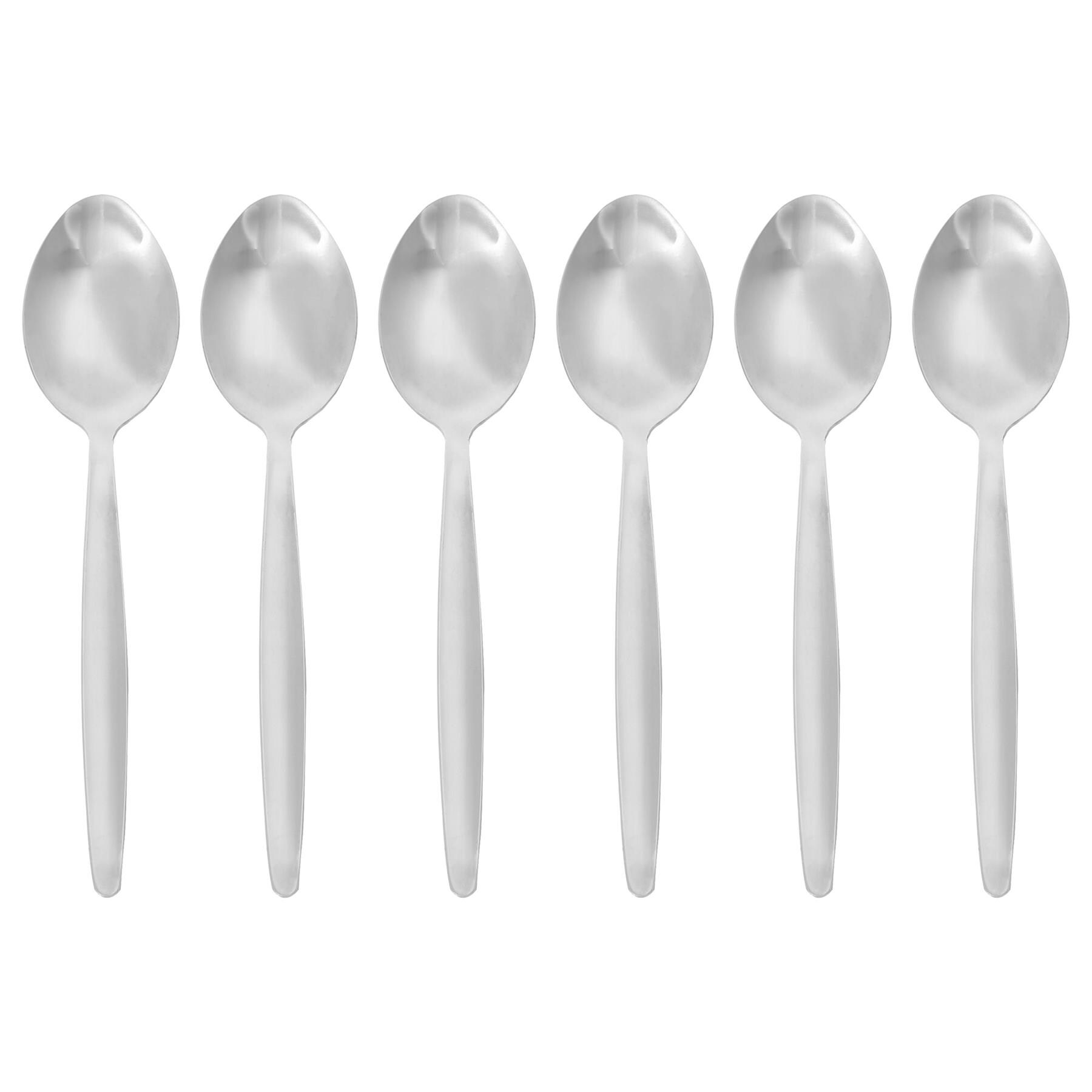 Argon Tableware Stainless Steel Dessert Spoons - Pack of 6 - Tesco ...