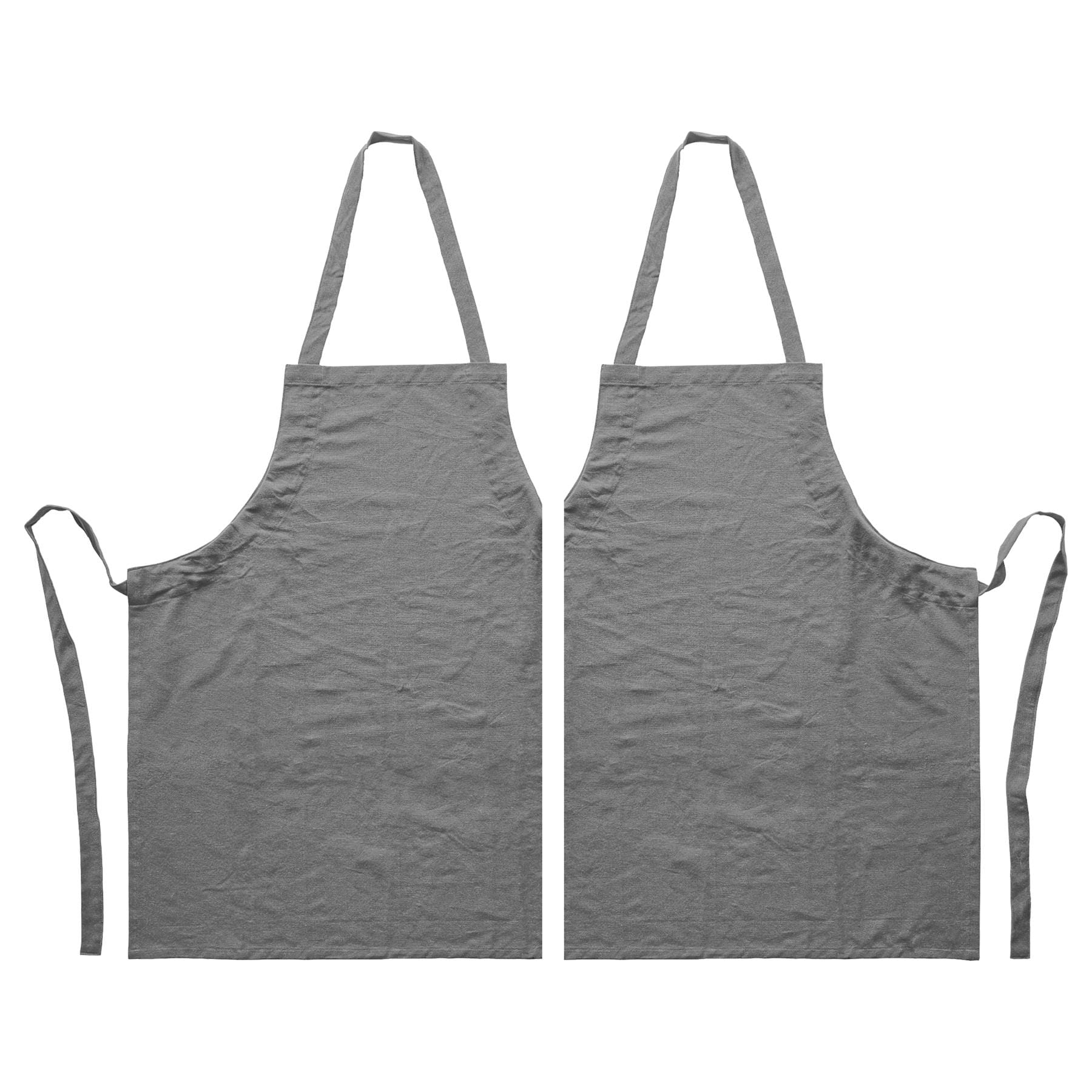 Nicola Spring Cotton Kitchen Bib Aprons - One Size - Grey - Pack of 2 ...