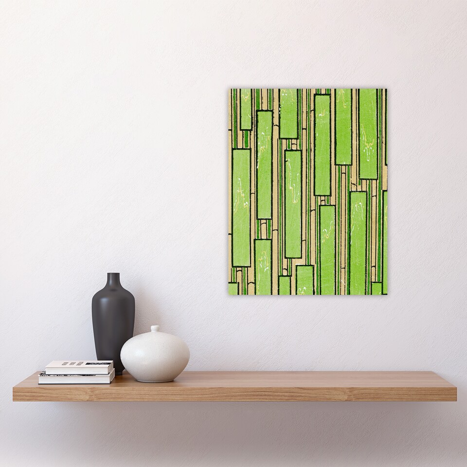 Green Bamboo Pattern Vintage Japan Wall Art Print Korin 12x16" - Tesco ...