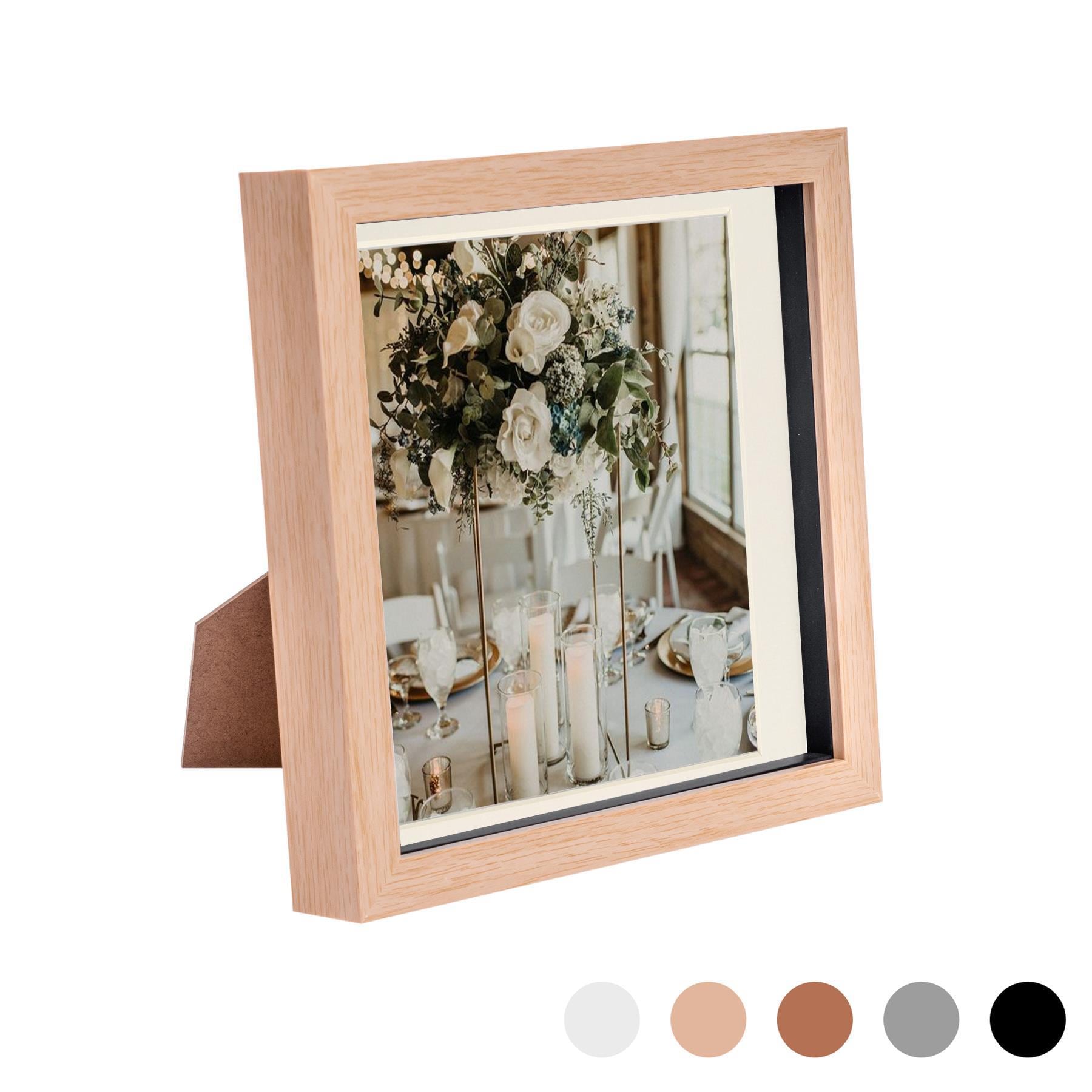 Nicola Spring 8 x 8" Photo Frame - Light Wood/Ivory Mount - 3D Photo ...