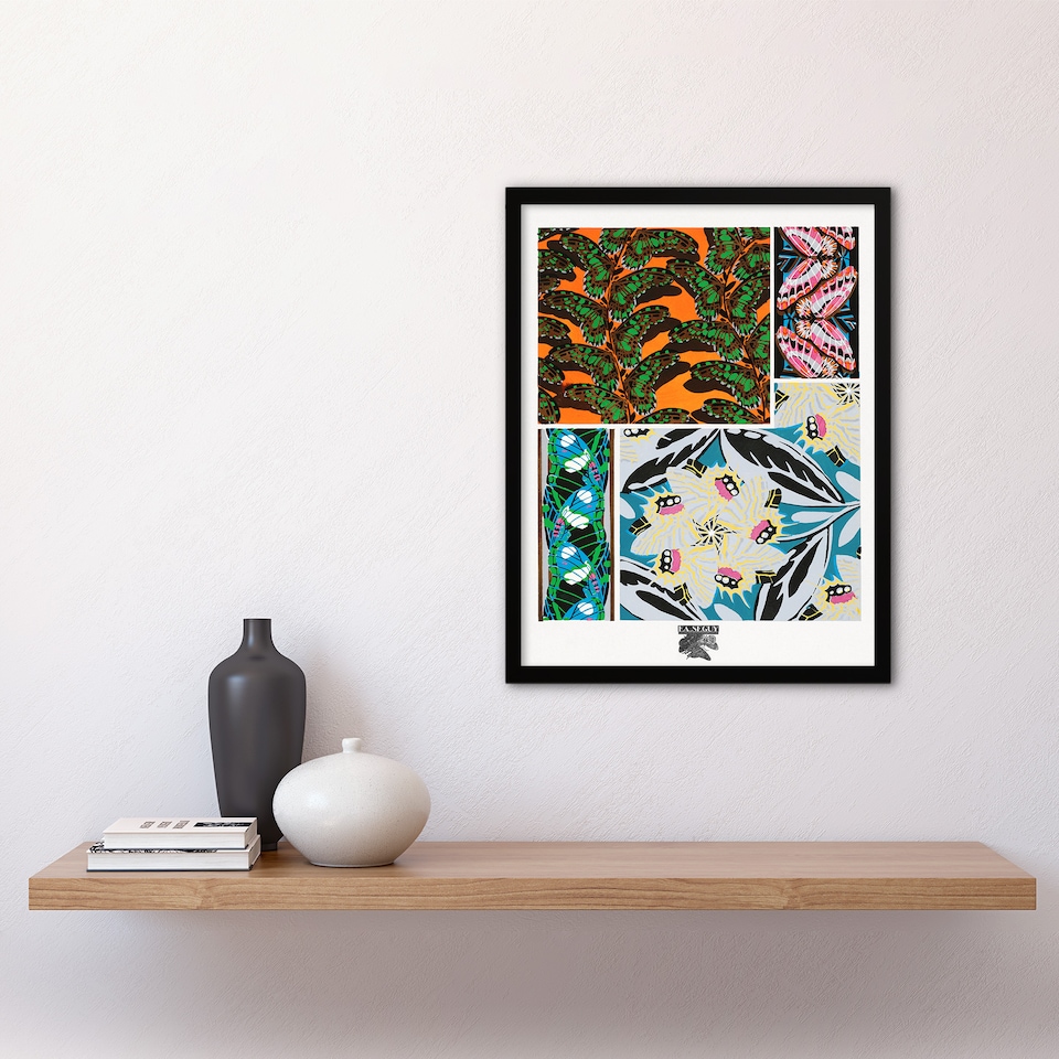 Eugene Seguy Framed Wall Art Print Bright Vintage Butterfly Patterns ...