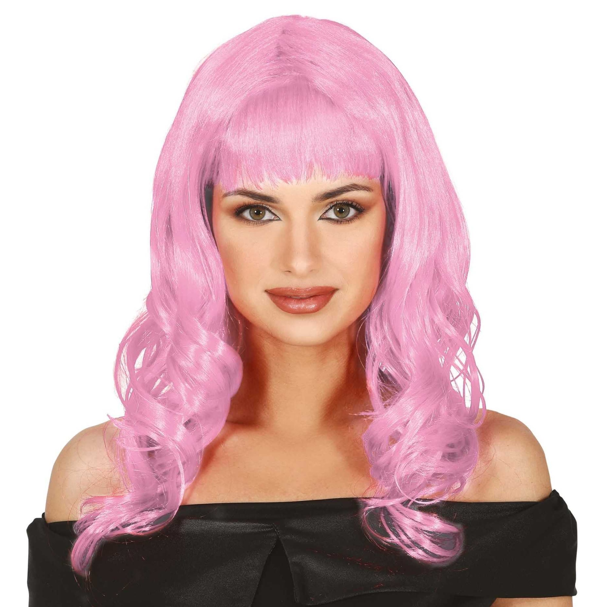 Fiestas Guirca Womens/Ladies Fringe Long Wig | Pink | Pink | One Size ...