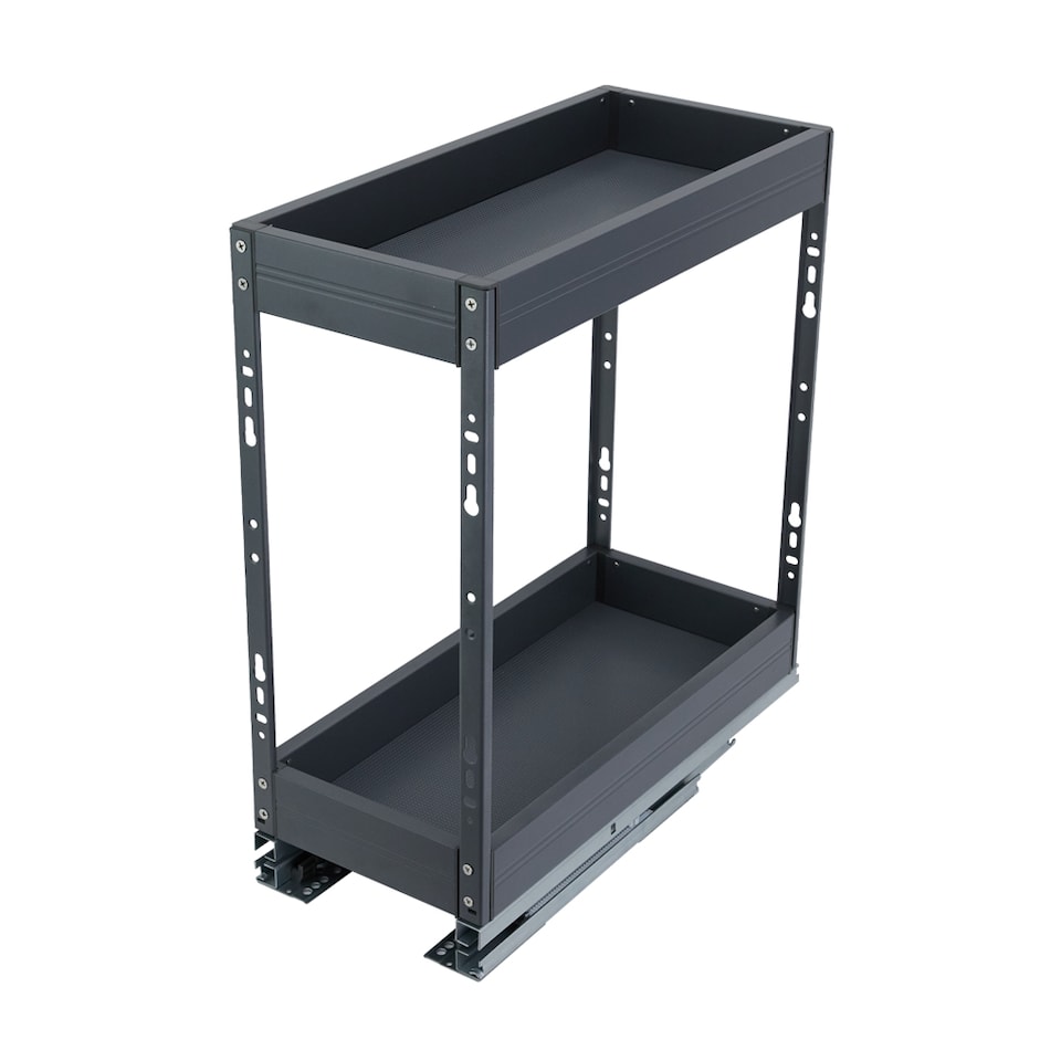 Living and Home 2-Tier Pull-Out Kitchen Cabinet Aluminum Shelf ...