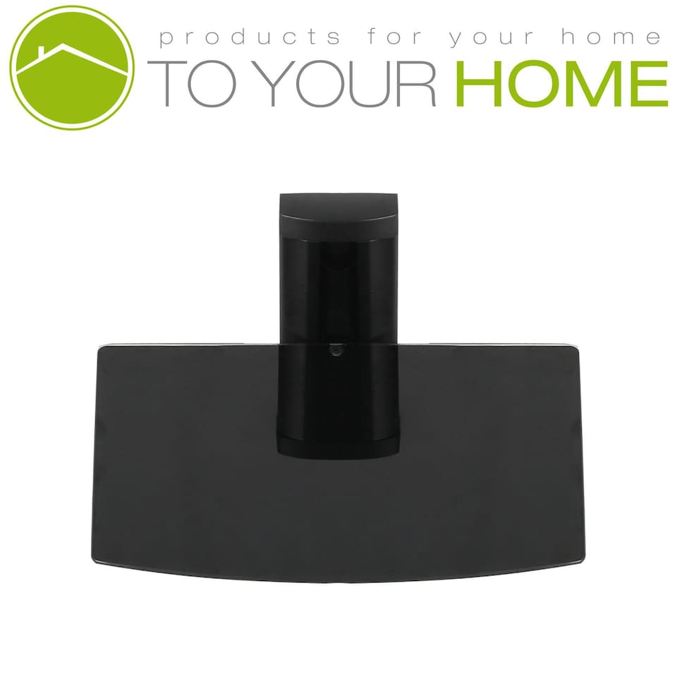 Dihl Black Single One Floating Single Glass Shelf Wall Mount Bracket ...