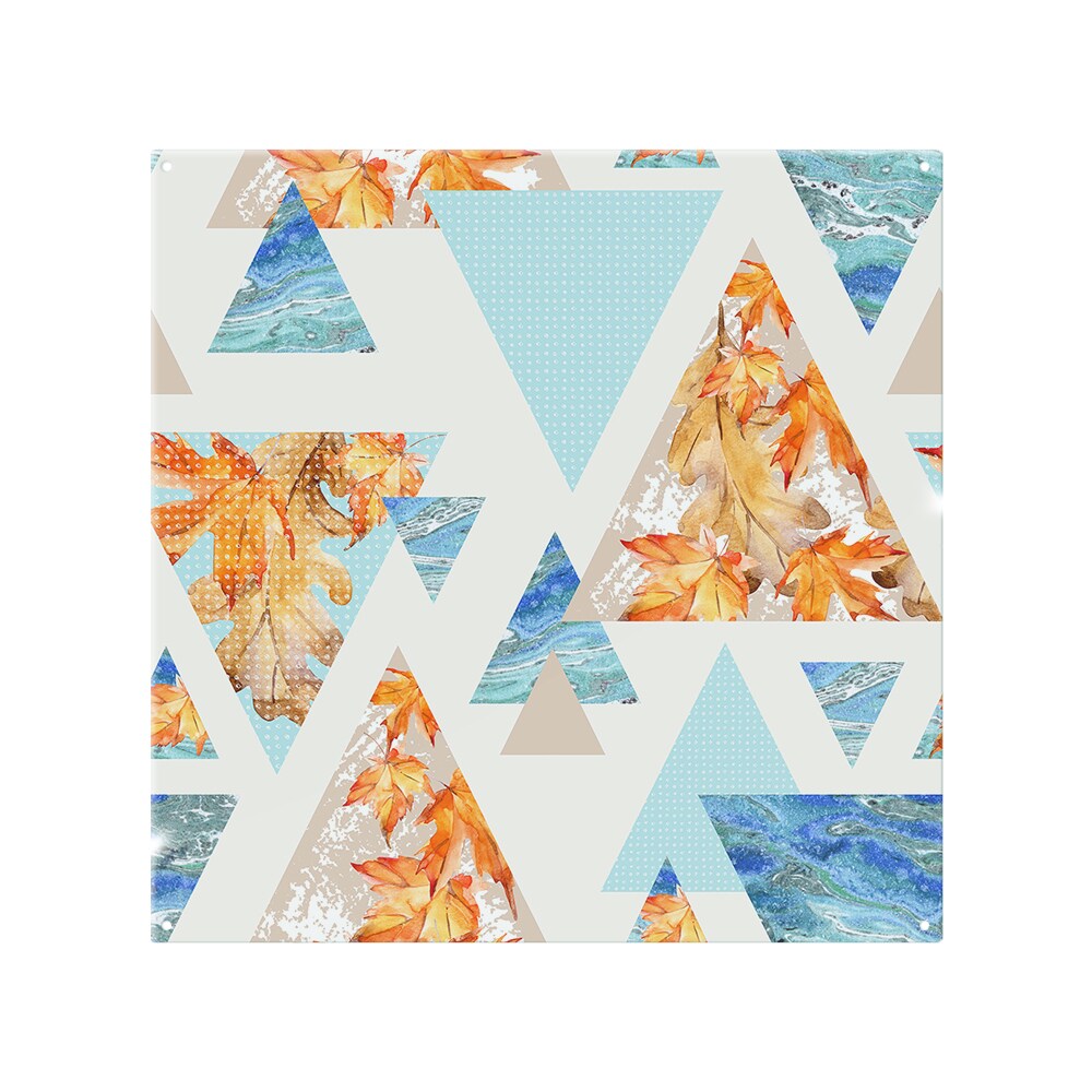 Triangles With Maple Oak Leaves Marble Splash Back | White - Tesco ...