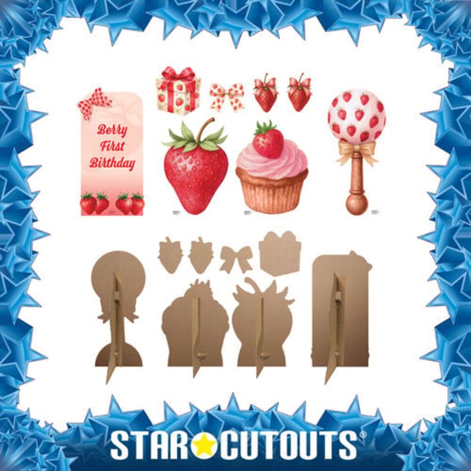 Berry Birthday Cupcake Multi-Functional Star Mini Cardboard Cutouts ...