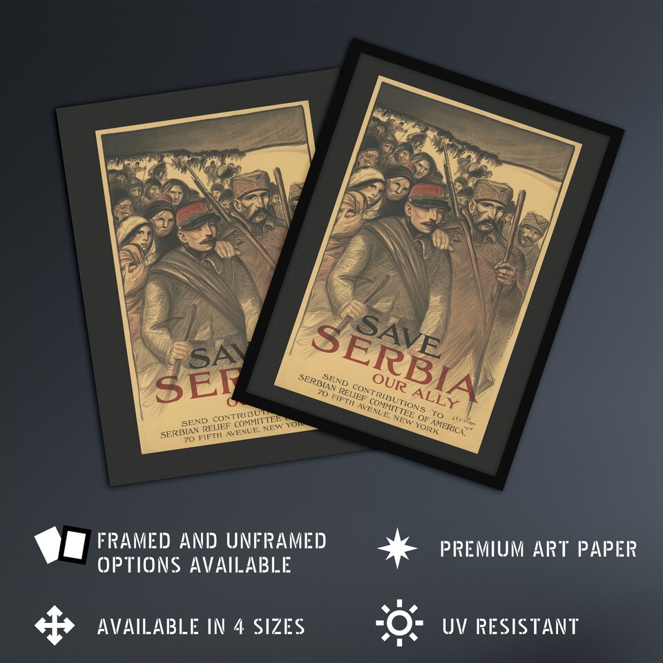 Save Serbia Our Ally WWI Propaganda Steinlen Huge Wall Art Print 18X24 ...