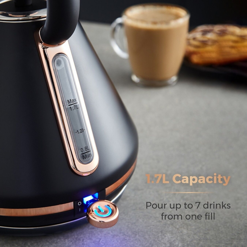 Tower Cavaletto Black Pyramid Kettle 2 Slice Toaster & Microwave Set ...