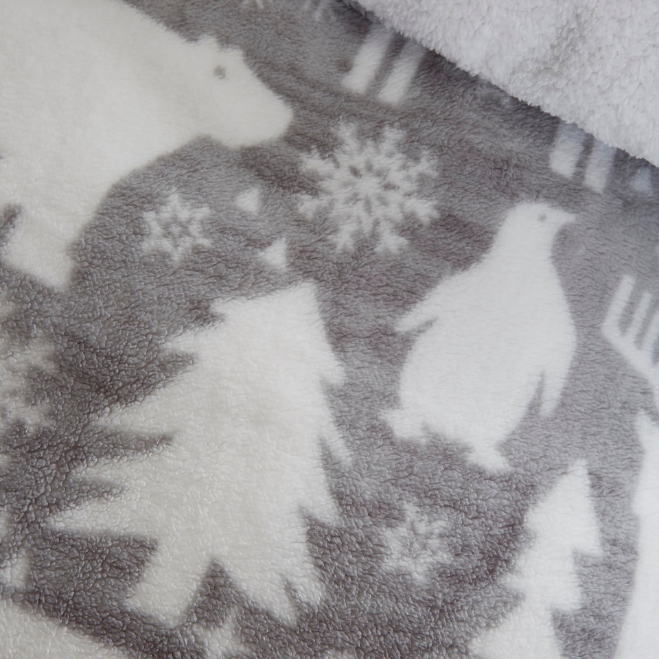 Fusion Arctic Animals Duvet Cover Set Grey - Tesco Groceries