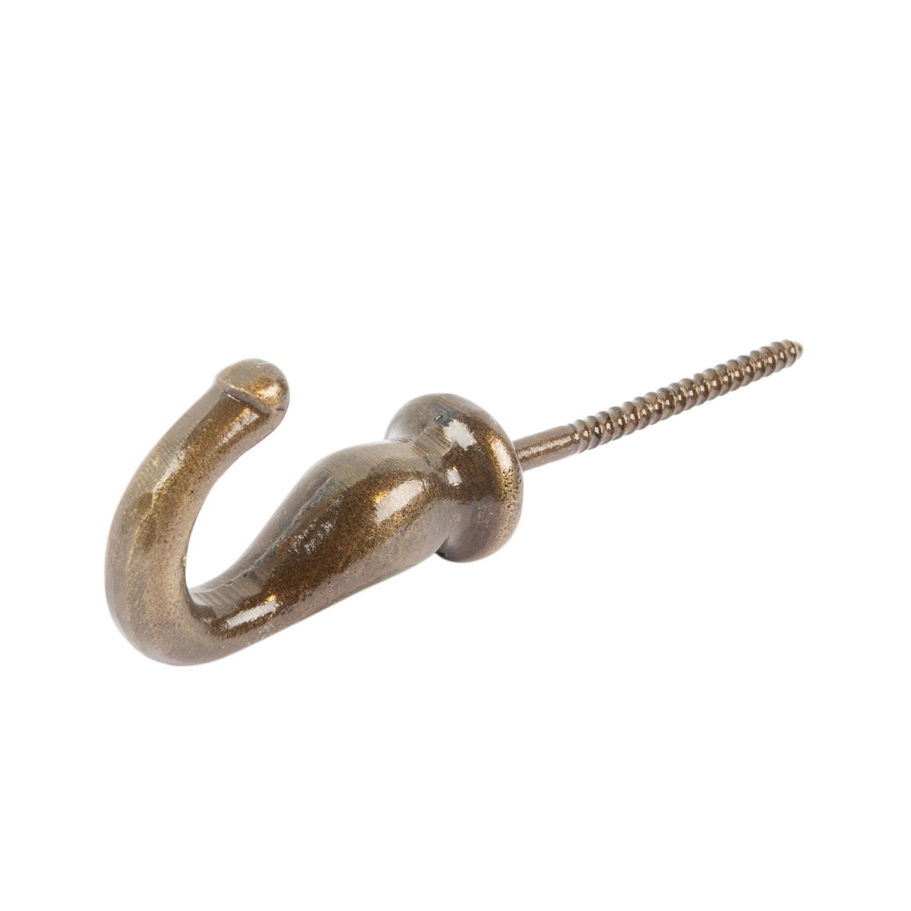 Hammer & Tongs Screw Hook - W20mm x H35mm - Brass - Tesco Groceries