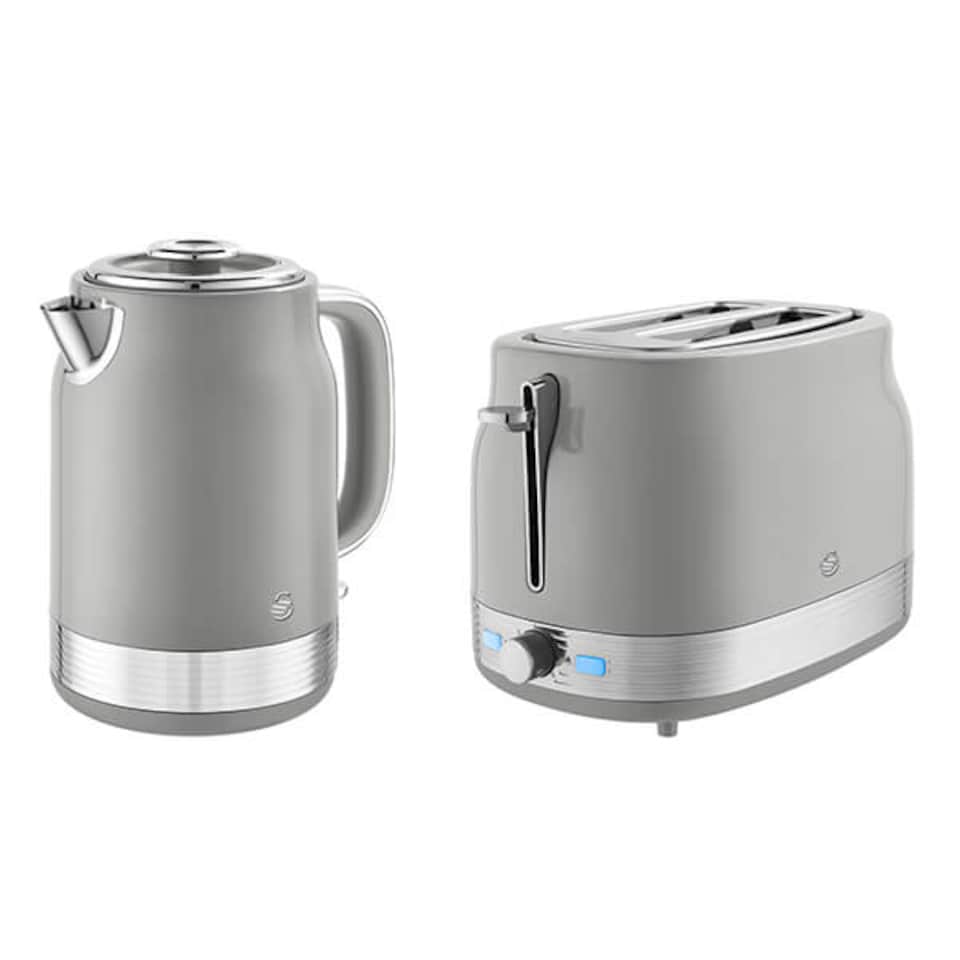 Swan Retro Revive Grey Jug Kettle & 2 Slot Toaster Set - Tesco Groceries