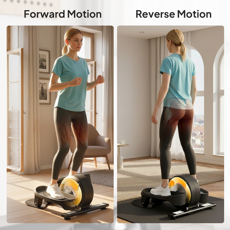 SPORTNOW Under Desk Elliptical Machine, Pedal Exerciser with LCD ...