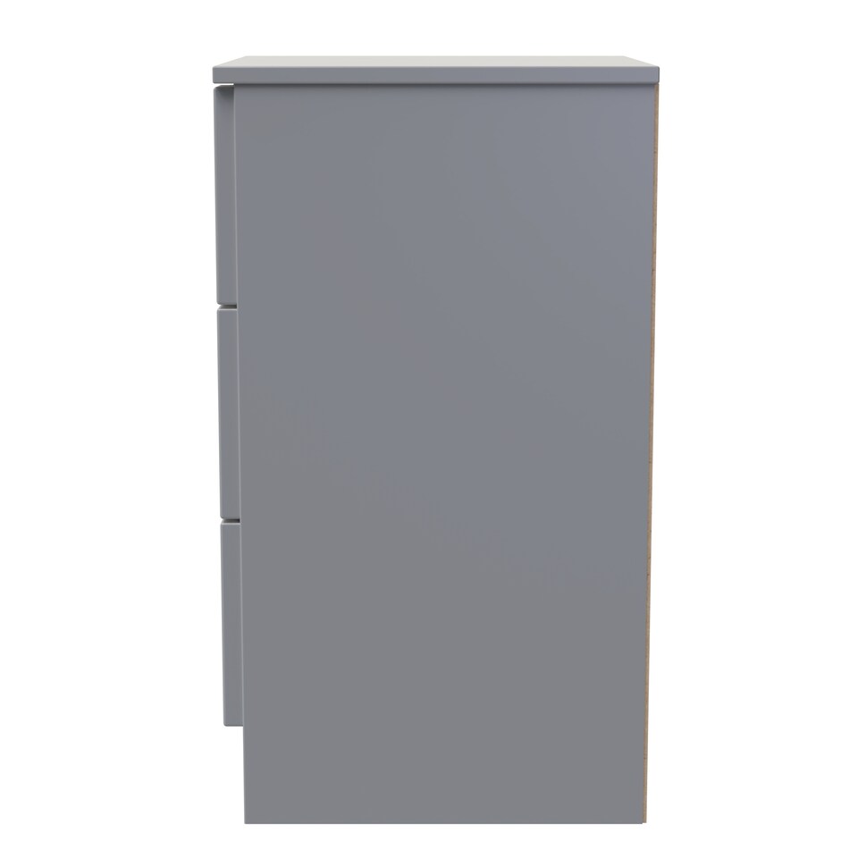 Lucca 3 Drawer Bedside Cabinet in Dusk Grey (Ready Assembled) | Grey ...