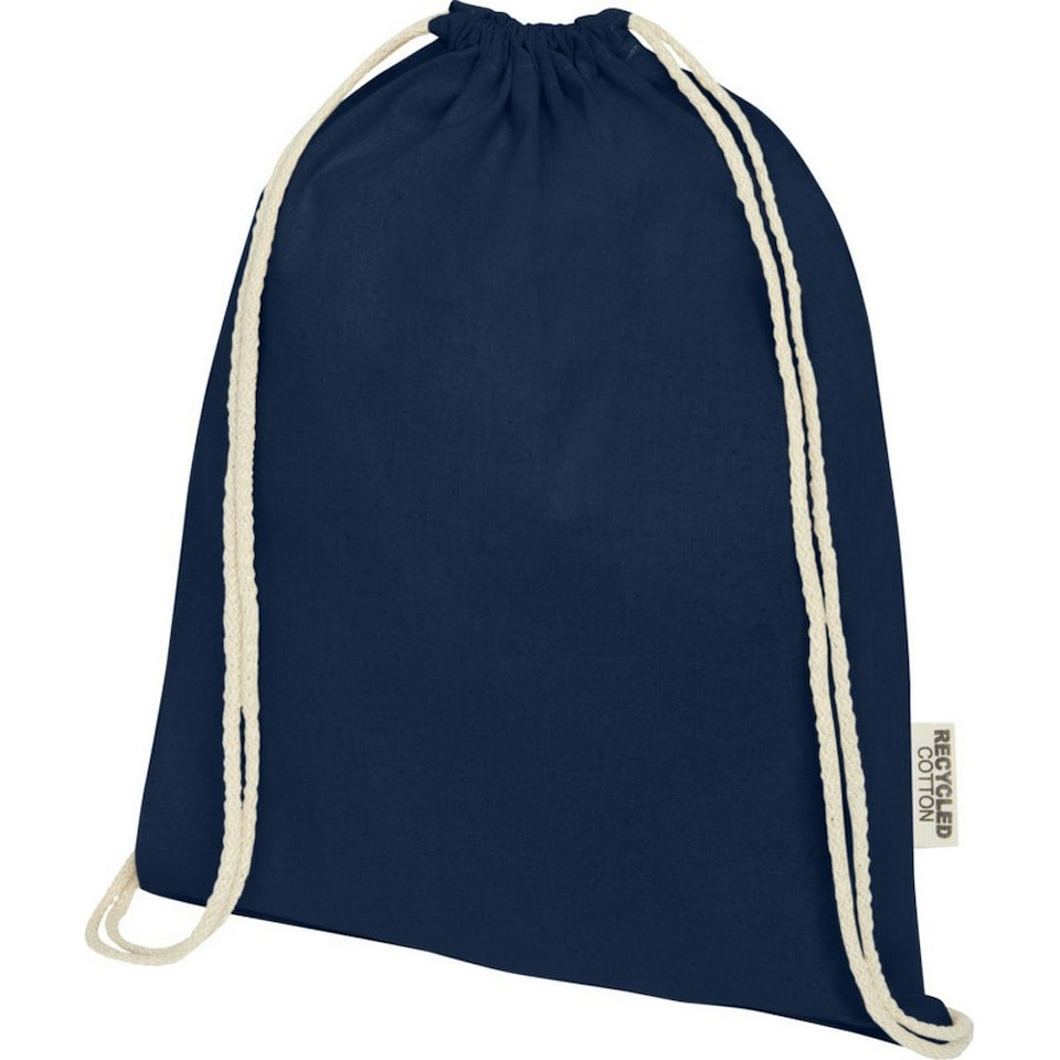 Oregon Recycled Cotton Drawstring Bag - Navy - One Size Blue | One Size ...