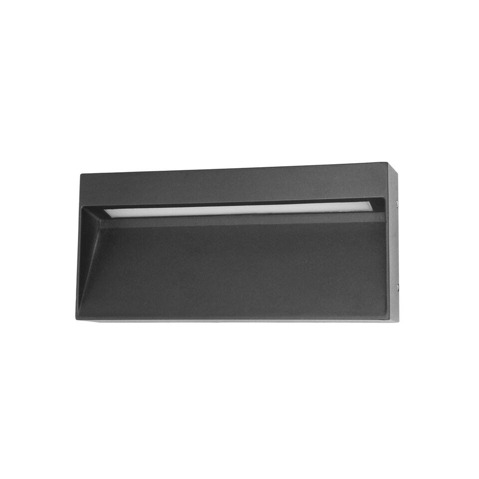 Fenis Rectangle Outdoor Flush Wall Lamp Black 4000K Neutral White IP54 ...