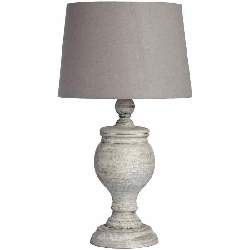 Uthina Table Lamp - Linen - Wood - L30 x W30 x H53 cm - Beige - Stone ...