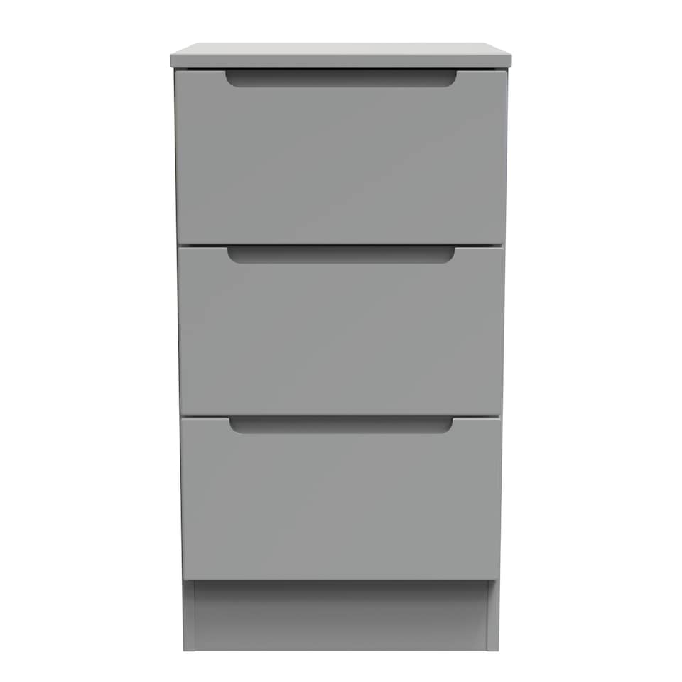 Lucca 3 Drawer Bedside Cabinet in Dusk Grey (Ready Assembled) | Grey ...