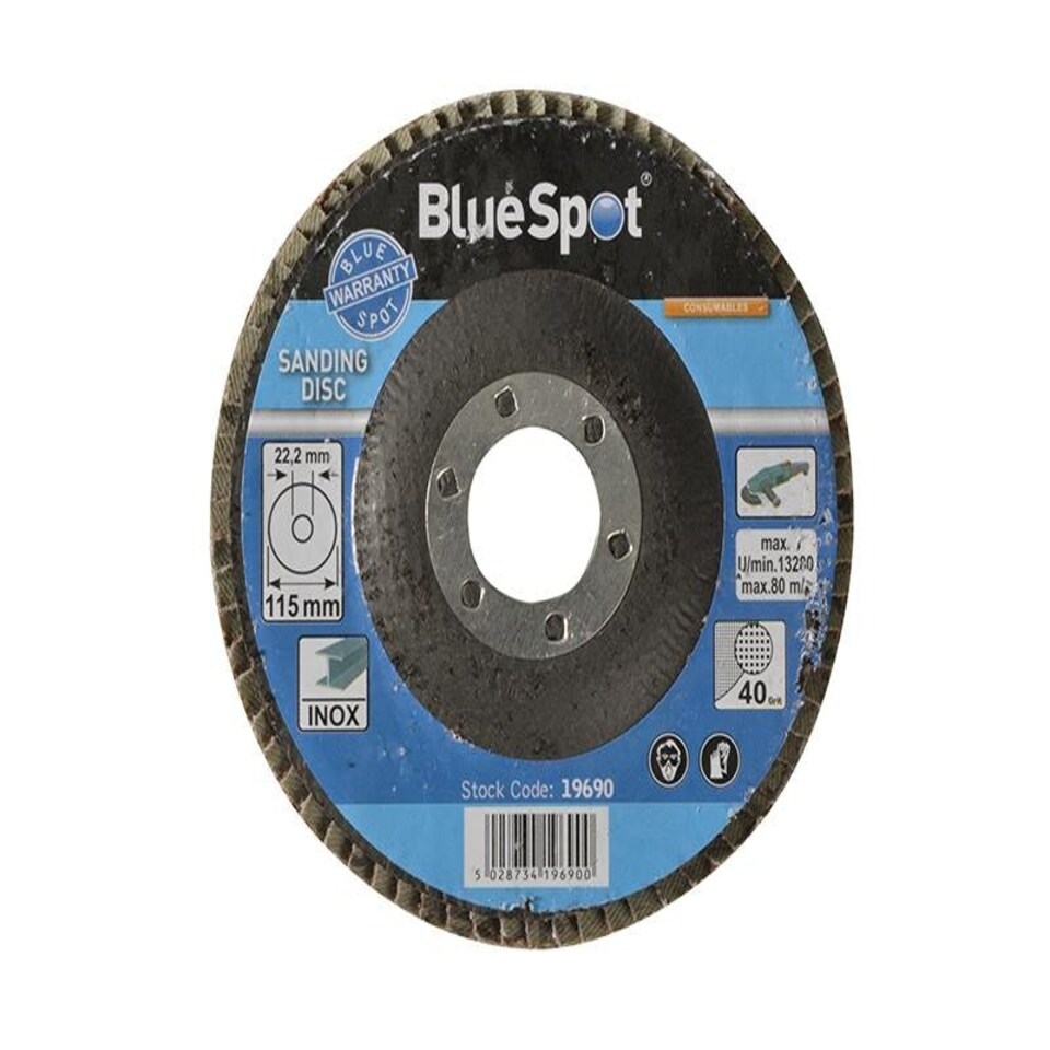 Bluespot Tools Sanding Flap Disc 115Mm 40 Grit - Tesco Groceries