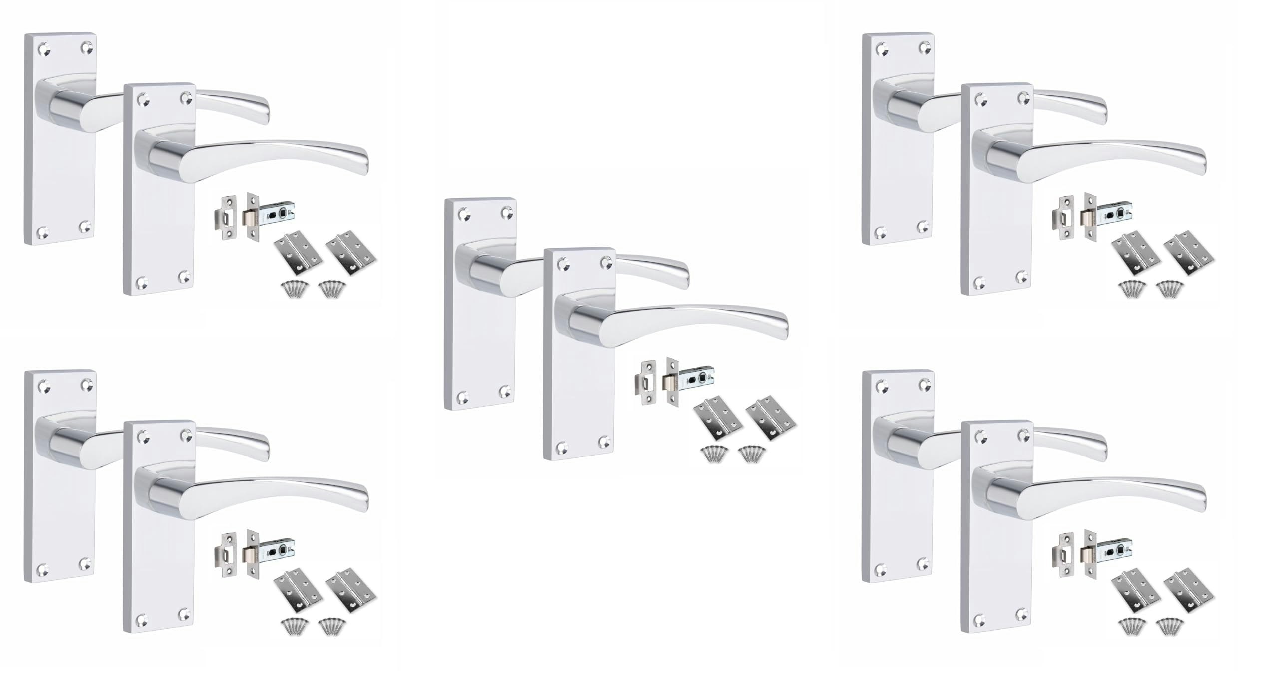 Room Door Handle Lock Victorian Scroll Door Handle Sets - Chrome Finish ...