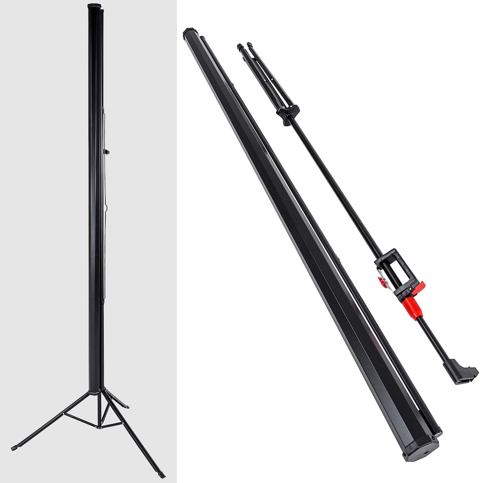 Projector Screen - extendable, with sturdy, foldable tripod, for HD and ...