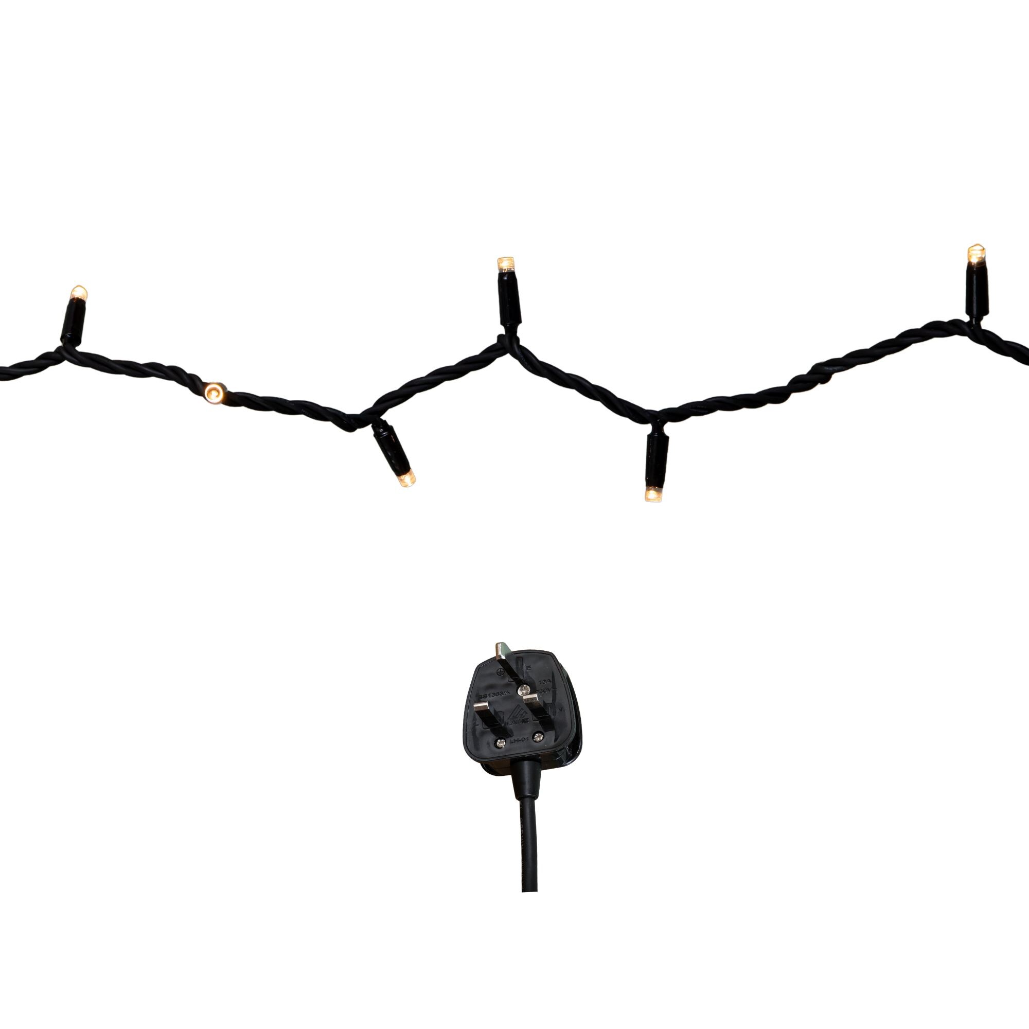 24m Set of 300 Connectable String Lights with Warm White LEDs - Tesco ...