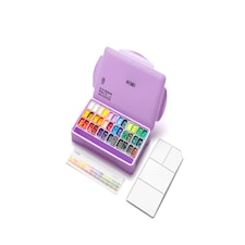 HIMI Twin Cup Gouache Set 36 Paint Colours, Purple Case, Add Water To ...