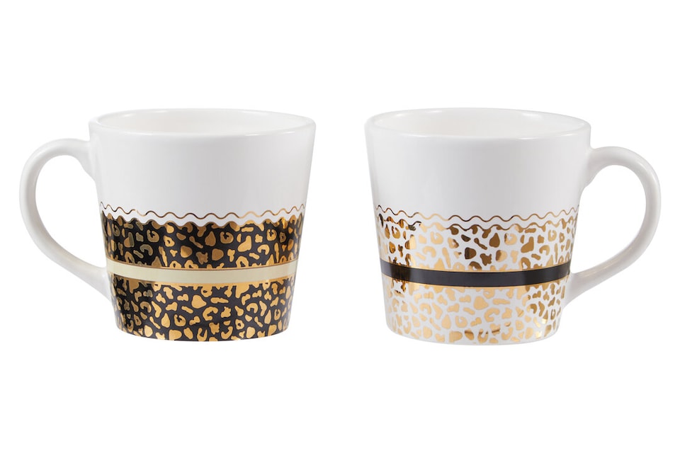 London Set Of Two Leopard Print Mugs - Tesco Groceries