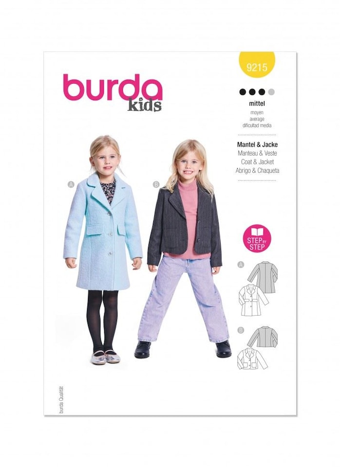 Burda 9215 Paper Sewing Pattern – Children’s Jackets & Coats, Sizes 5 ...