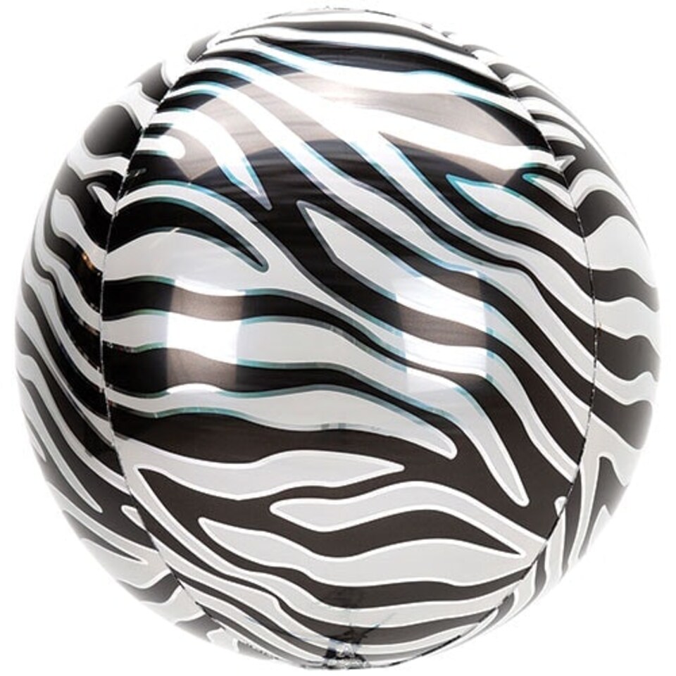 Animalz Zebra Print Orbz Foil Helium Balloon 38cm / 15 in - Tesco Groceries