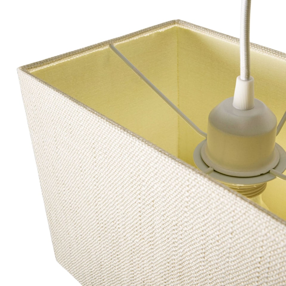 Contemporary and Sleek Cream Linen Fabric Rectangular Lamp Shade 60w ...
