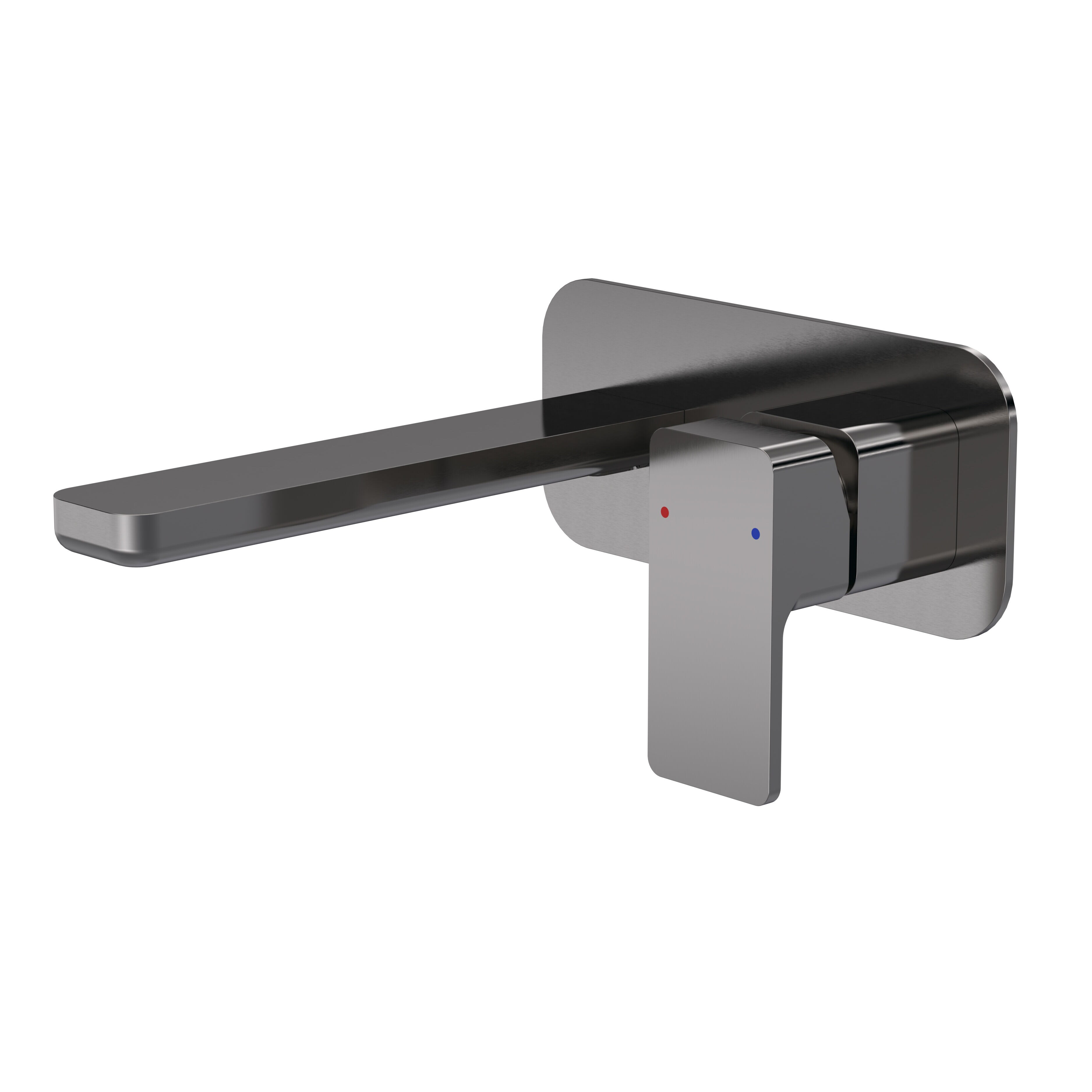 Balterley Square Wall Mount 2 Tap Hole Basin Mixer Tap & Back Plate ...