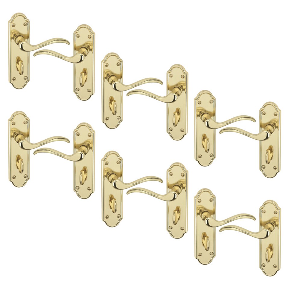 Lisbon Metal Lever Latch Door Handles Set Rose Internal & External ...