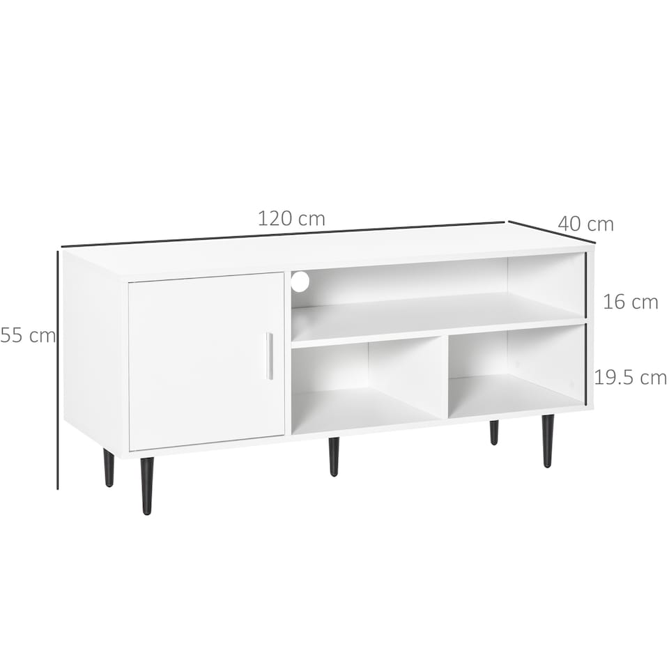 HOMCOM TV Stand Cabinet for Television up to 60 Inches, Modern TV Unit ...