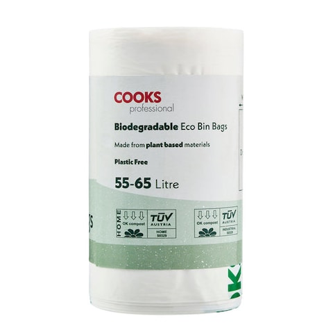 Biodegradable Compostable Bin Bags 55-65L | White | 25 Pack - Tesco ...