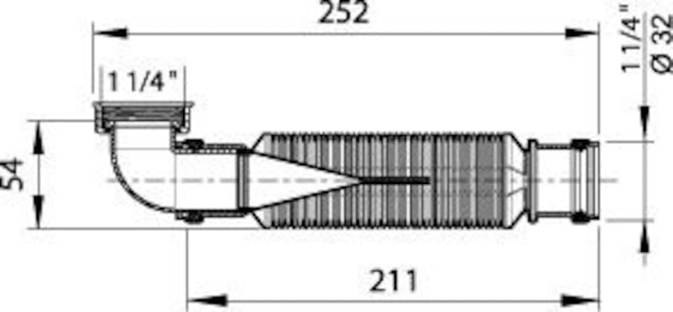 Square Waste Trap for Furniture Basins Easy Fit, 54mm x 54mm - Chrome ...