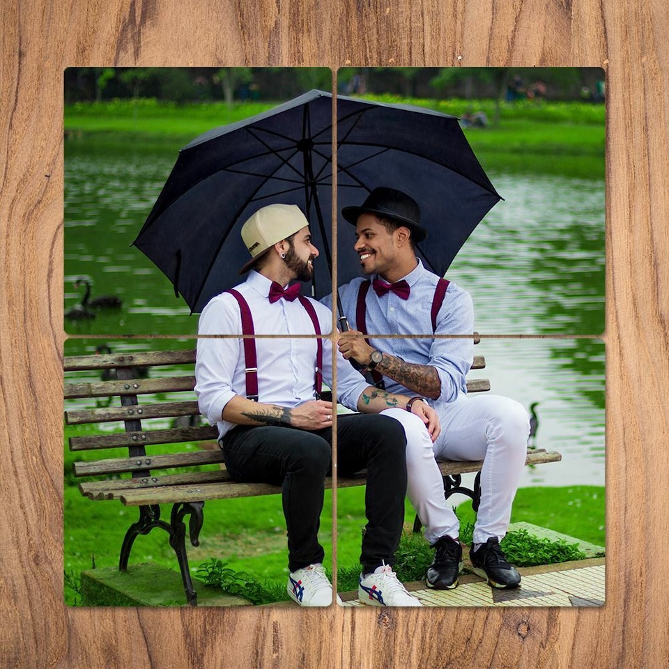 Personalised Photo Former Set MDF Coaster Set of 4 Wedding - Tesco ...