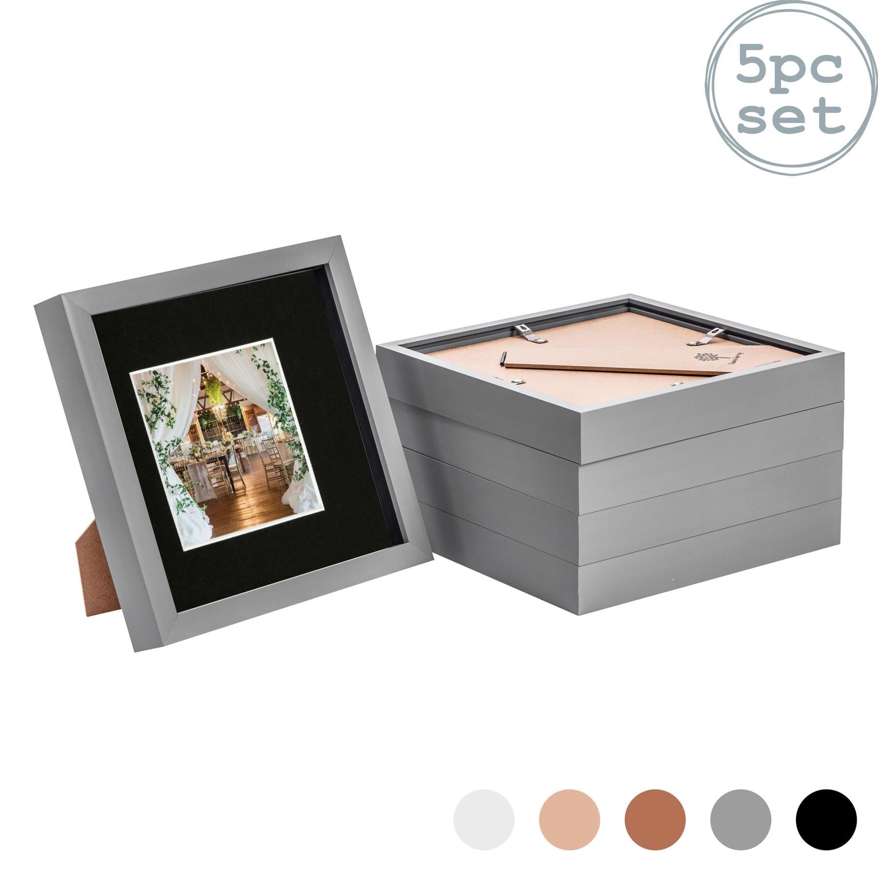 Nicola Spring 8 x 8" Photo Frames - Grey/Black Mount - 3D Picture Frame ...