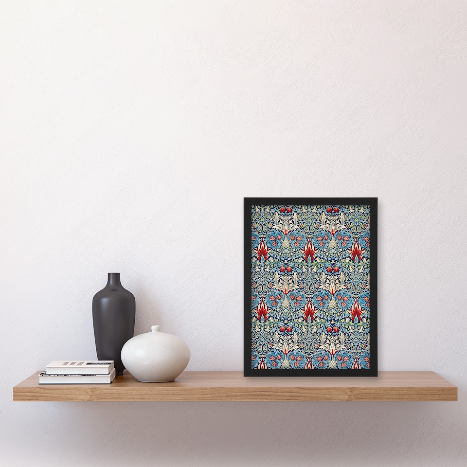 William Morris Framed Wall Art Print Snakeshead Flower Pattern Home ...