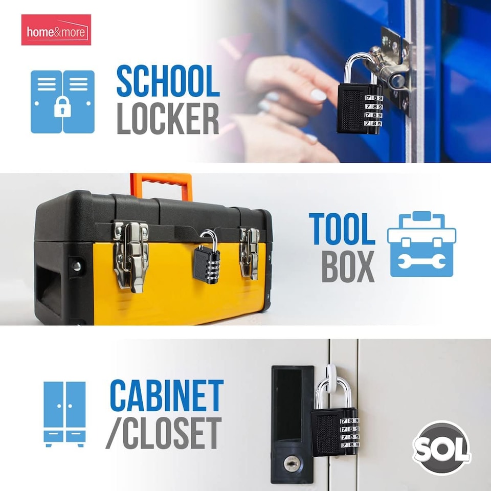 4 Digit Combination Padlock – Heavy Duty Weatherproof Number Lock for ...