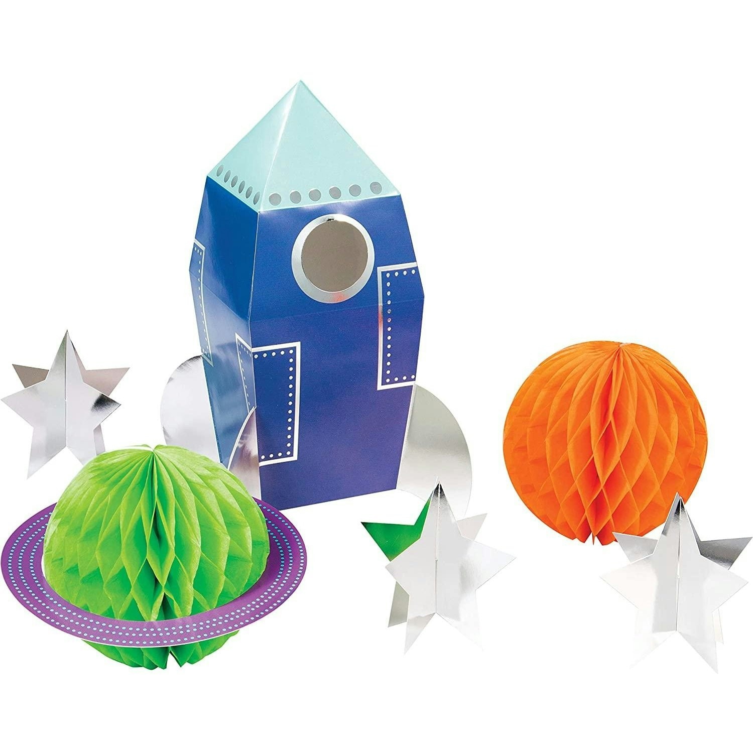 Creative Party Foil Outer Space Party Centrepiece Set - Blue/Green ...