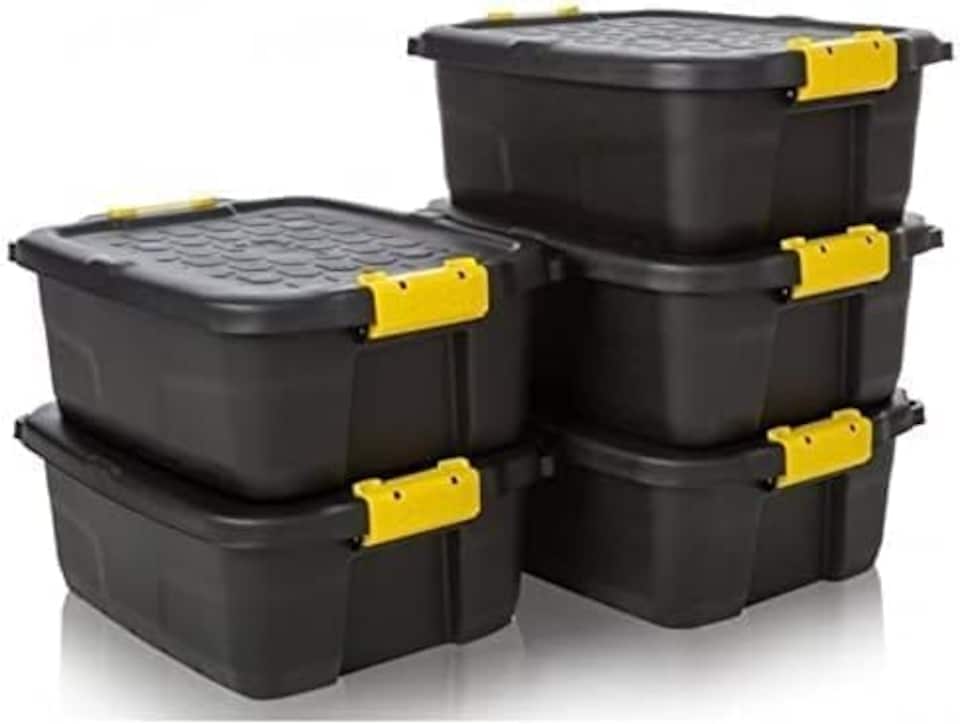 MaryMo Storage Box 24 Litre Black Pack of 5 - Tesco Groceries