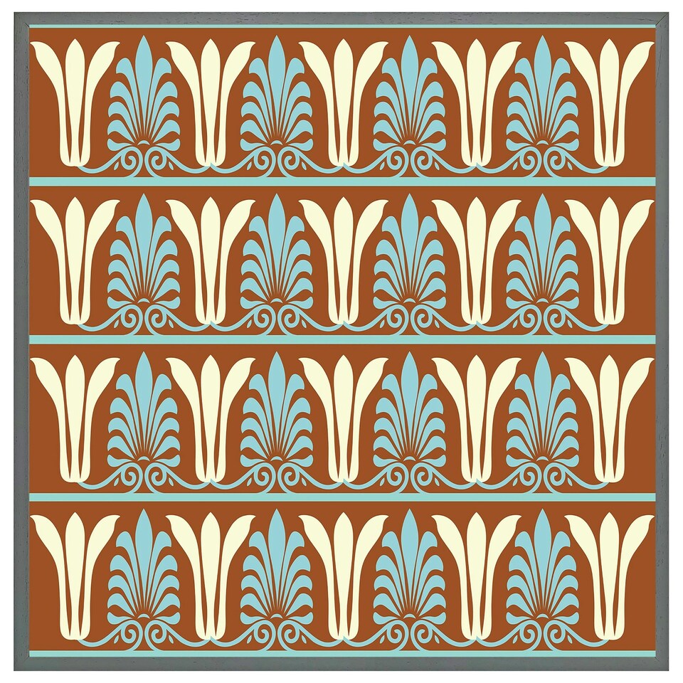 Egyptian flower ornament pattern (Picutre Frame) Grey | XS - Tesco ...