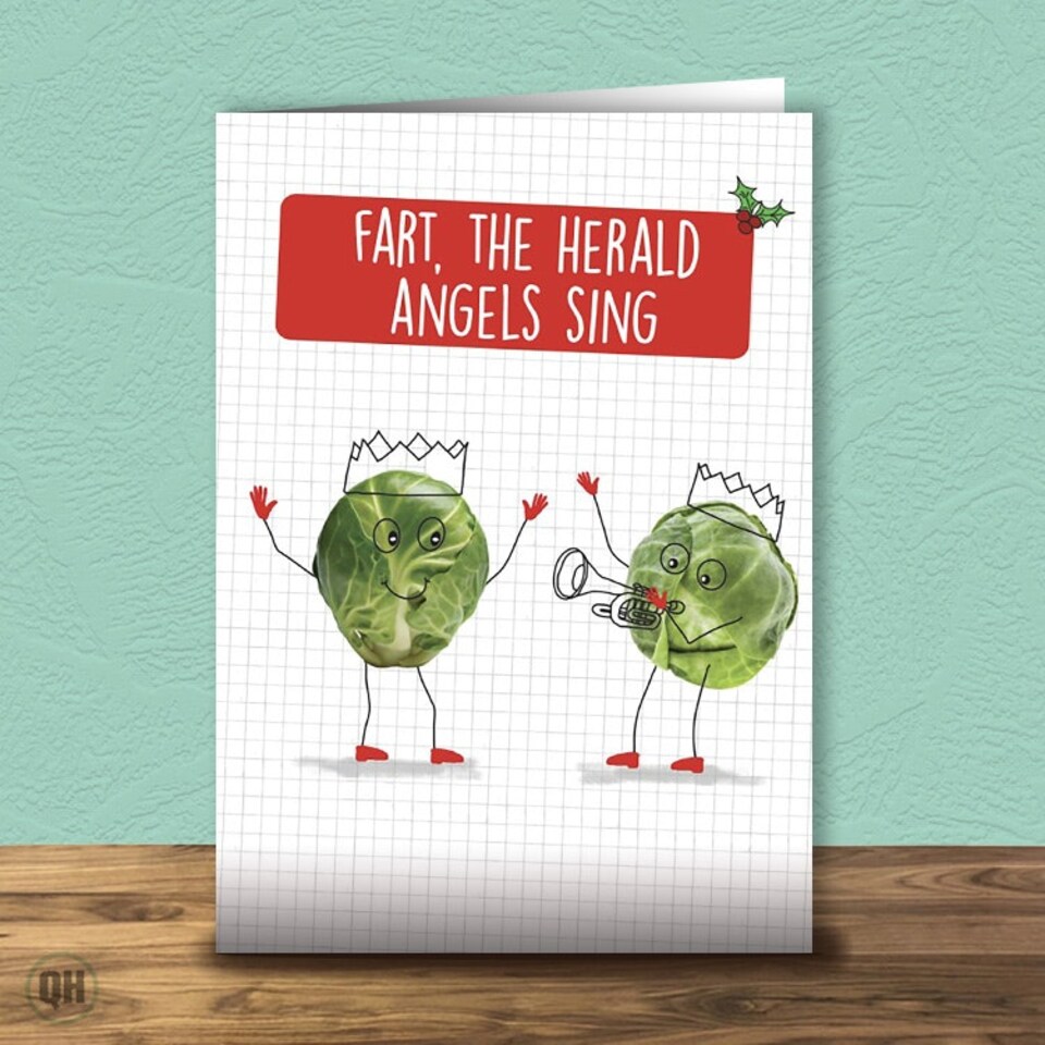 Fart The Herald Angel Sing - Funny Brussels Christmas Card - Tesco ...