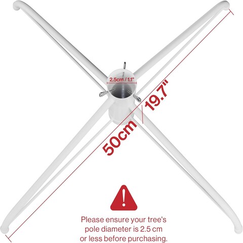 White 50cm Christmas Tree Stand Base Artificial Trees Up to 7ft Stable ...