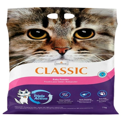 Intersand Classic Baby Powder Clumping Cat Litter 7kg - Tesco Groceries