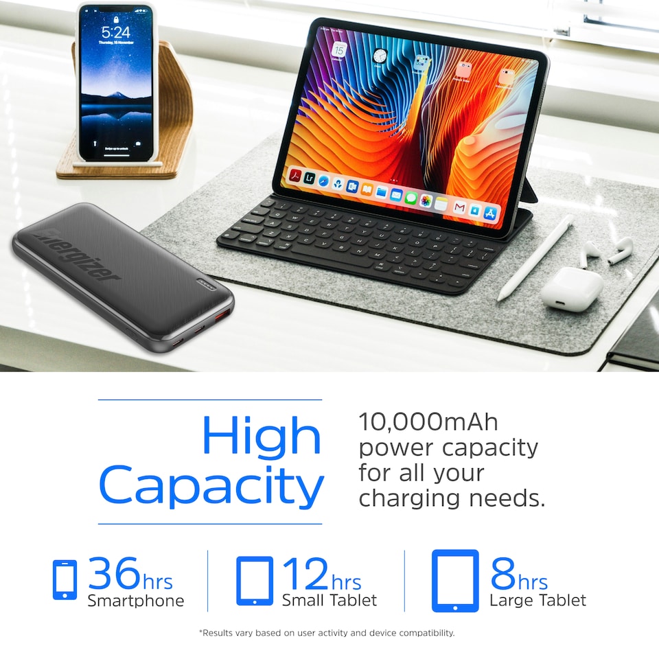 Energizer UE10055PQ 10,000 mAh Power Bank Black - Tesco Groceries