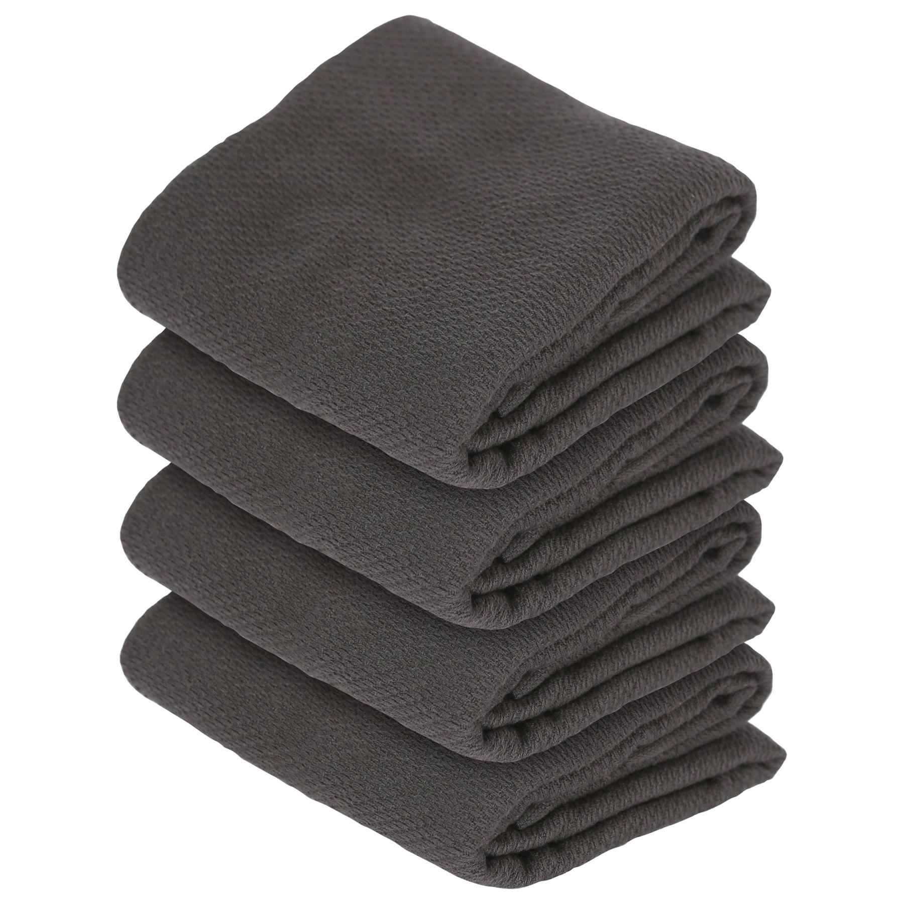 Nicola Spring Deluxe 100% Cotton Tea Towels - 60cm x 40cm - Charcoal ...